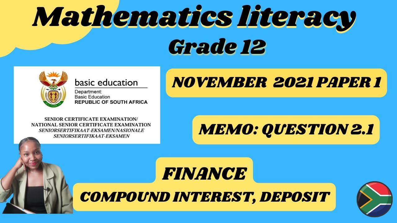 Mathematics literacy grade 12 November 2021 Paper 1| Question 2.1 - YouTube