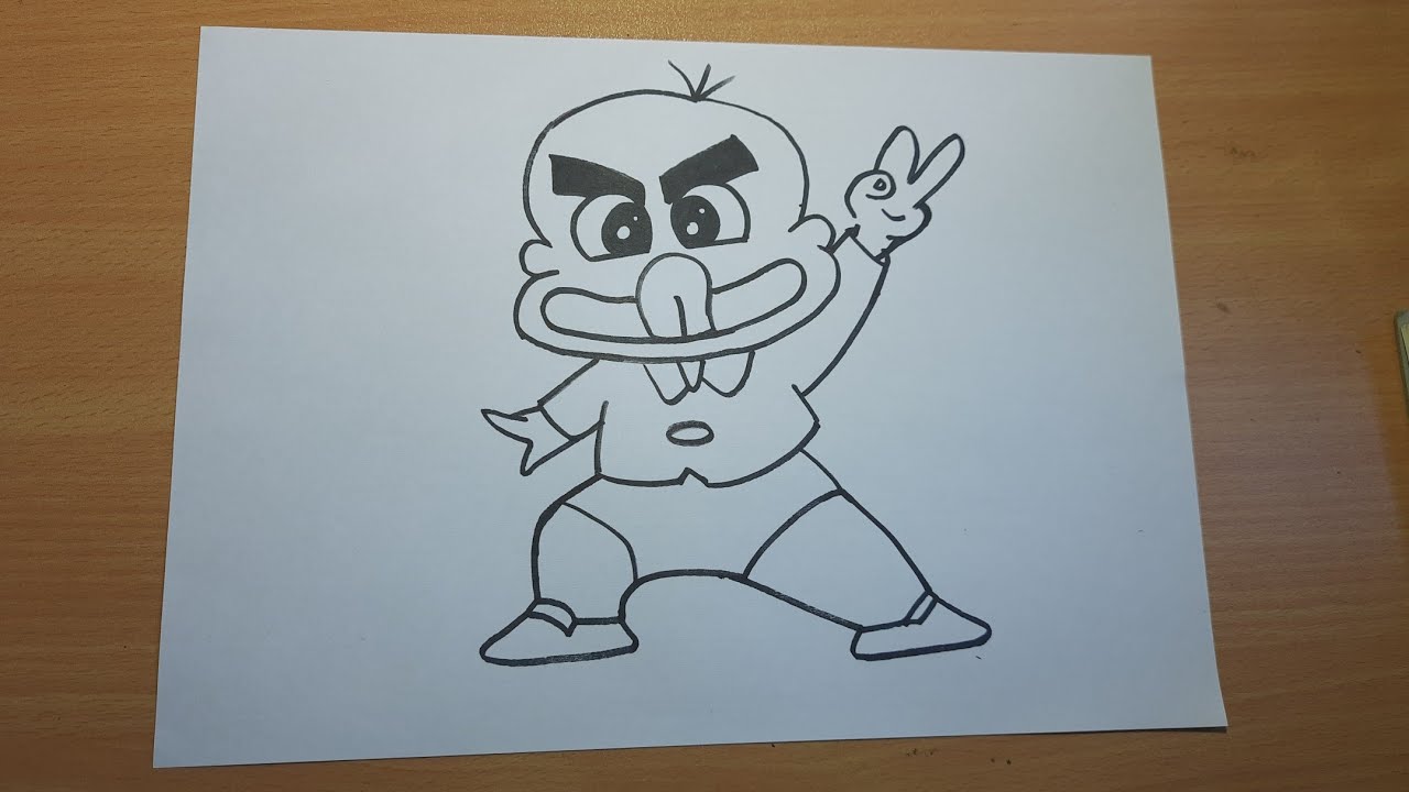 How to draw Hagemaru | easy way to draw hagemaru | cartoon drawing of ...