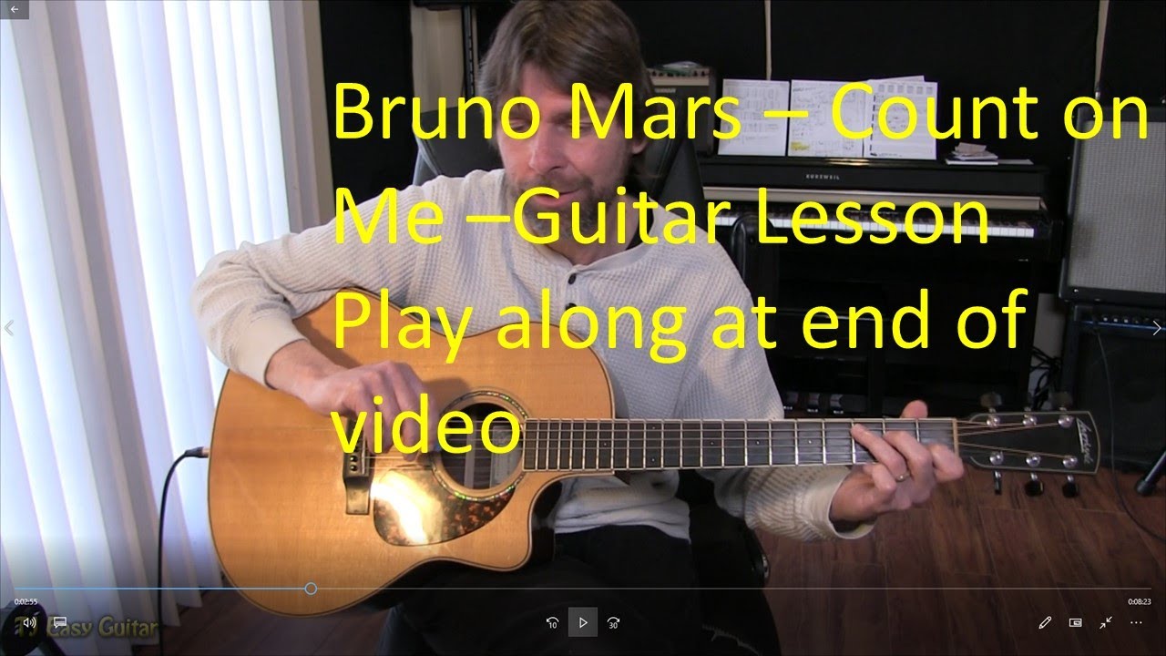 Count On Me - Bruno Mars - Super Easy Beginner Guitar Tutorial - YouTube