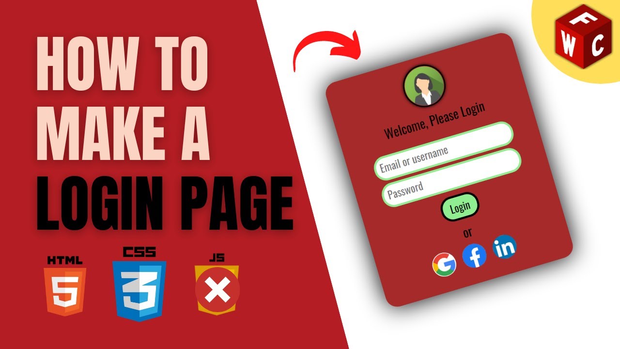 How to make login page using HTML & CSS only | Web Development - YouTube