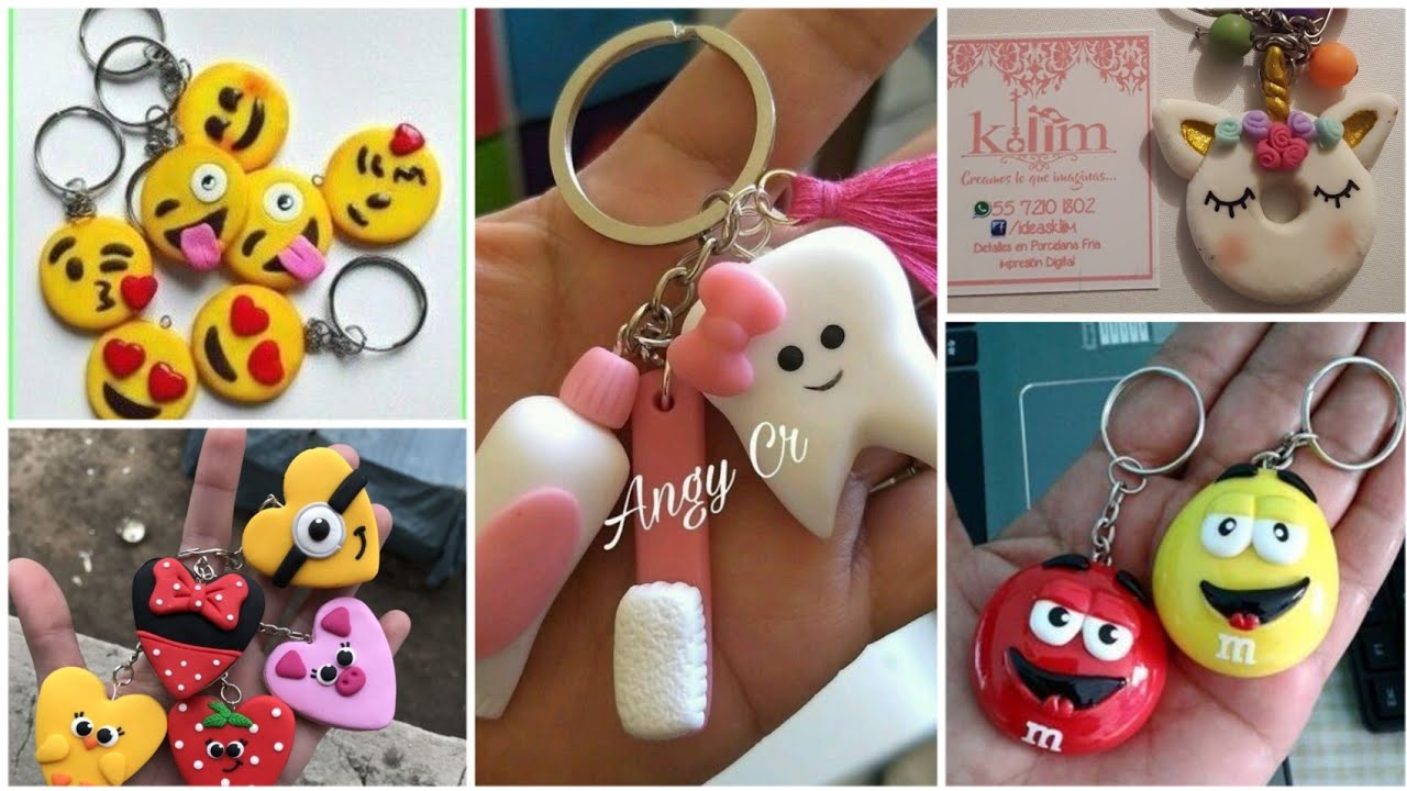 Handmade Polymer clay Keychain Designs - YouTube