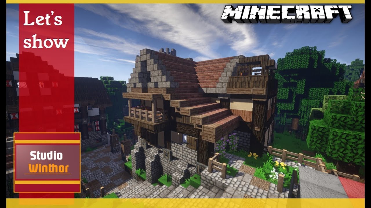 Ein Fachwerkhaus mit Terasse || Let's Show || Minecraft Mittelalter ...