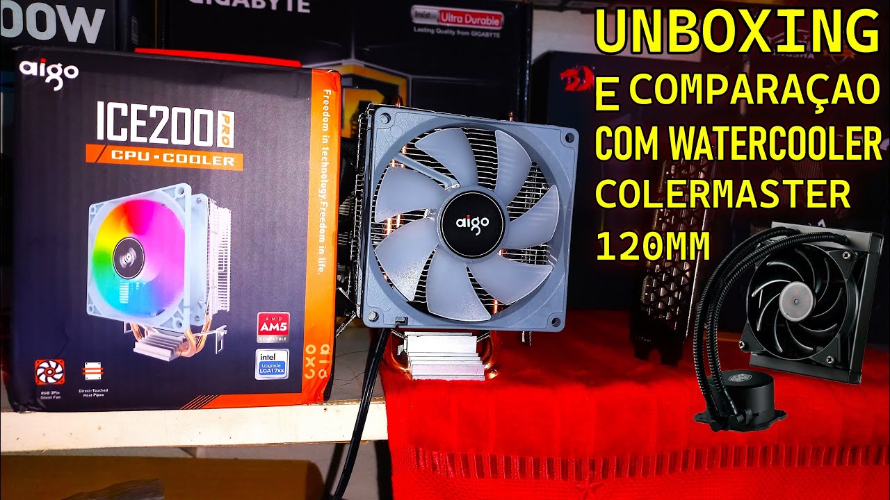 COOLER AIGO ICE 200 PRO - UNBOXING E COMPARAÇÃO COM WATERCOOLER ...