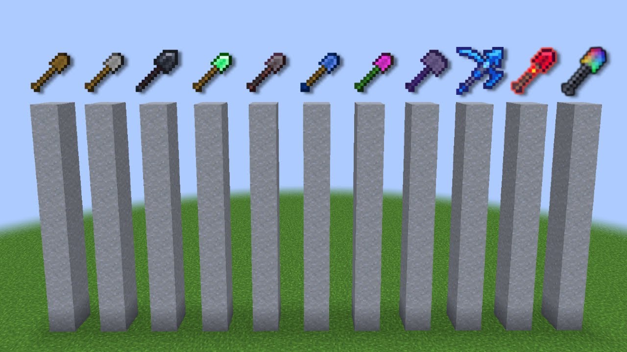 Which minecraft Shovel is the fastest? - YouTube