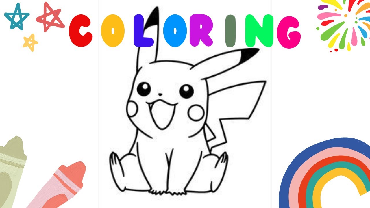 Mewarnai Pikachu menggunkan Crayon | bejar mewarnai dengan Crayon mudah ...