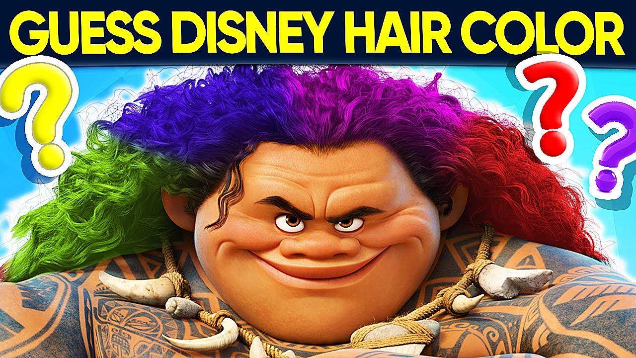 Guess The Correct Disney Hair Color 🎨 Guess Disney Character Hair Quiz ...