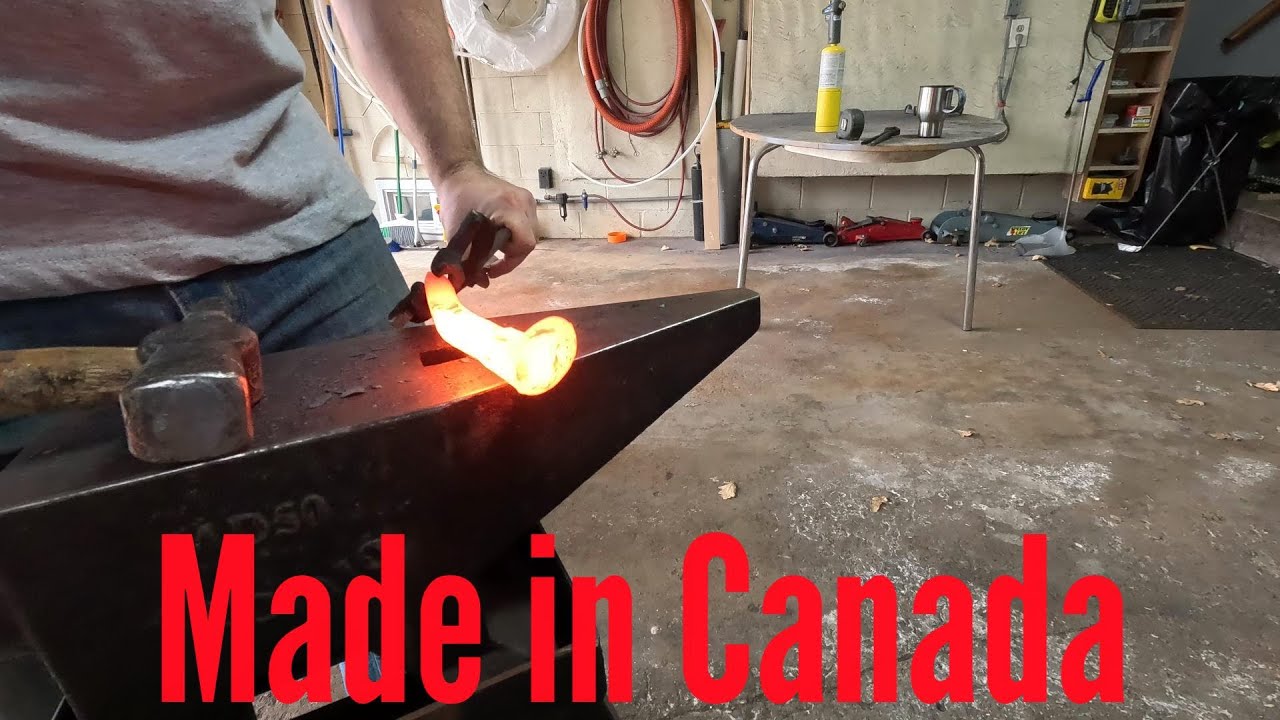 Forging railroad spike hooks and making BBQ pork - YouTube