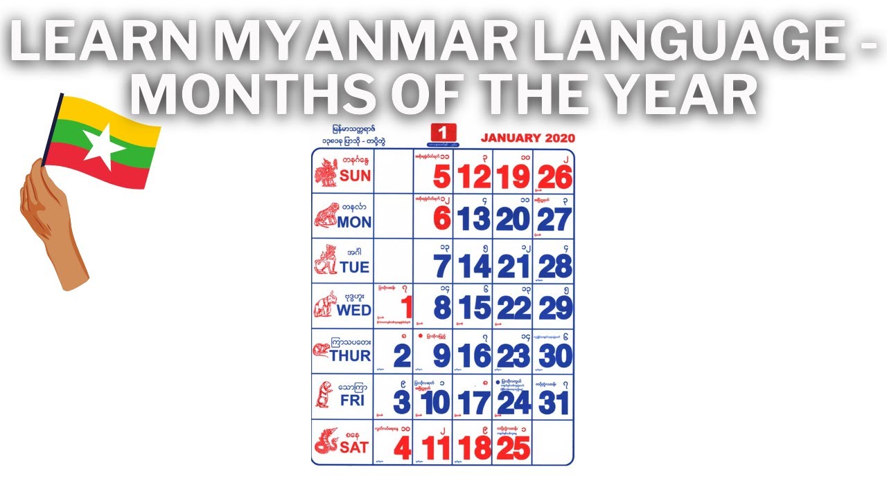 Learn Language of Myanmar - Months of The Year in Burmese Language ...