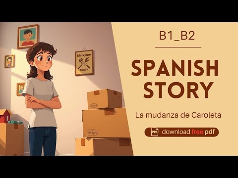 easy Spanish story intermediate level |B1_B2| La mudanza de Caroleta 📦 ...