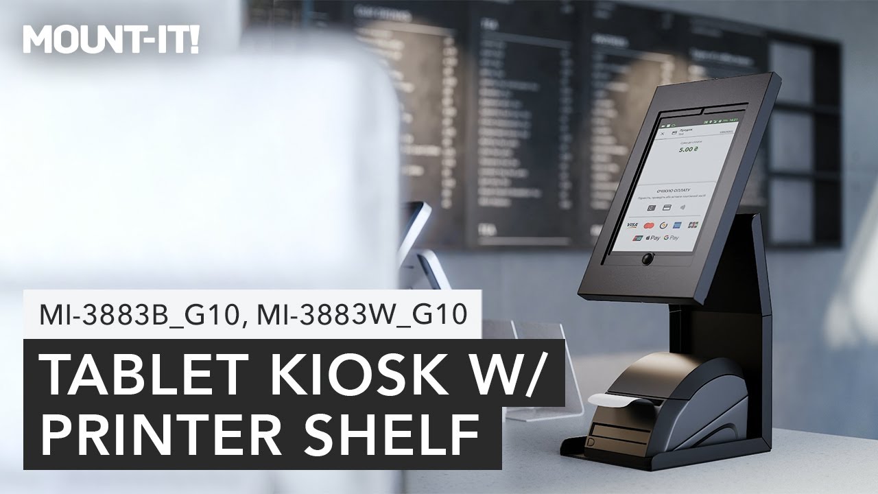 Tablet Kiosk With Printer Shelf | MI-3883B_G10 & MI-3883W_G10 (Features ...