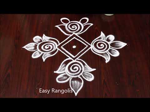small daily Kolam designs for beginners - YouTube