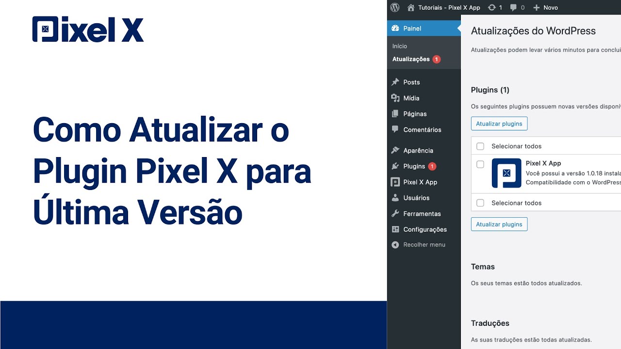 Como Atualizar o Plugin Pixel X para Última Versão - Pixel X App - YouTube