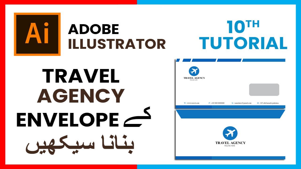 Travel Agency Envelope Design Tutorial In Adobe Illustrator - YouTube