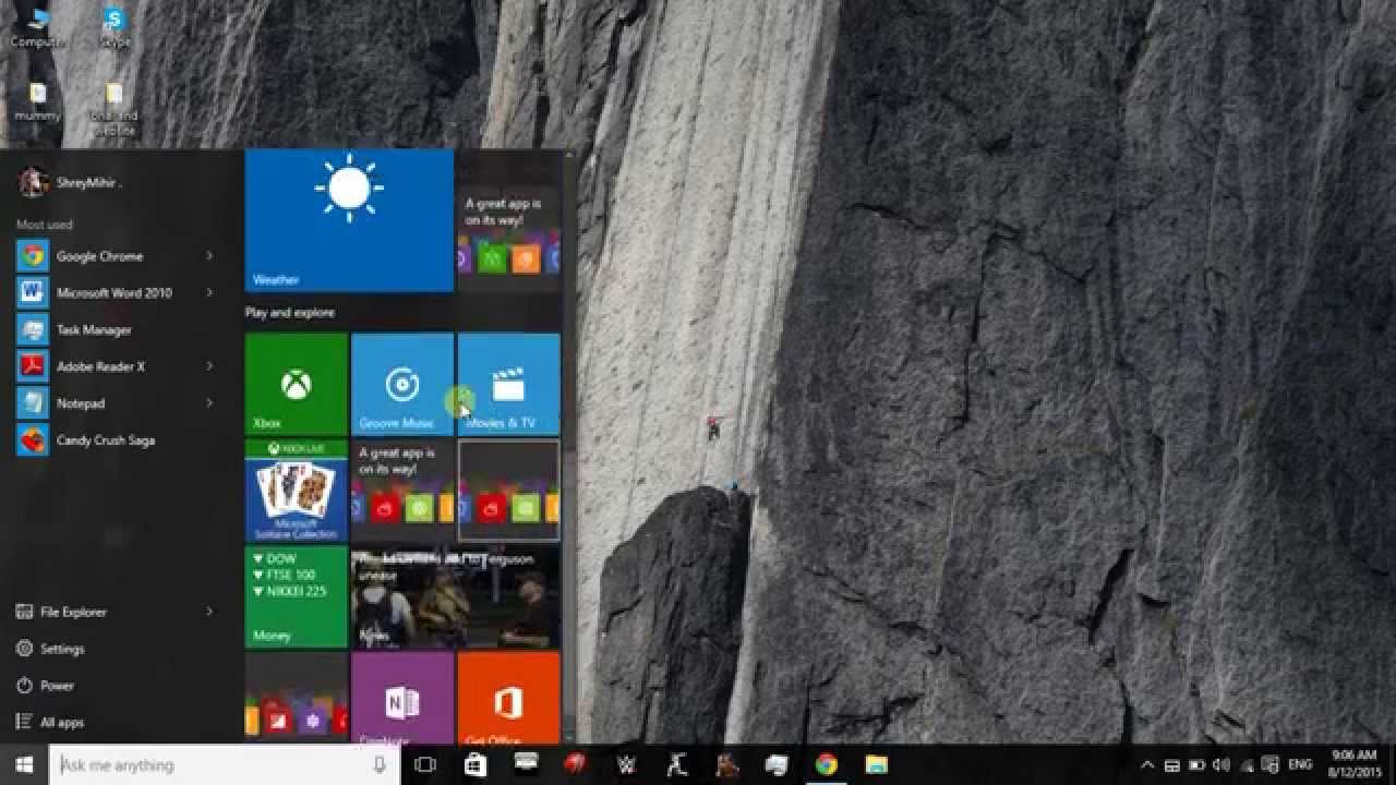 Customize Your Start Menu On Microsoft WINDOWS 10 - YouTube