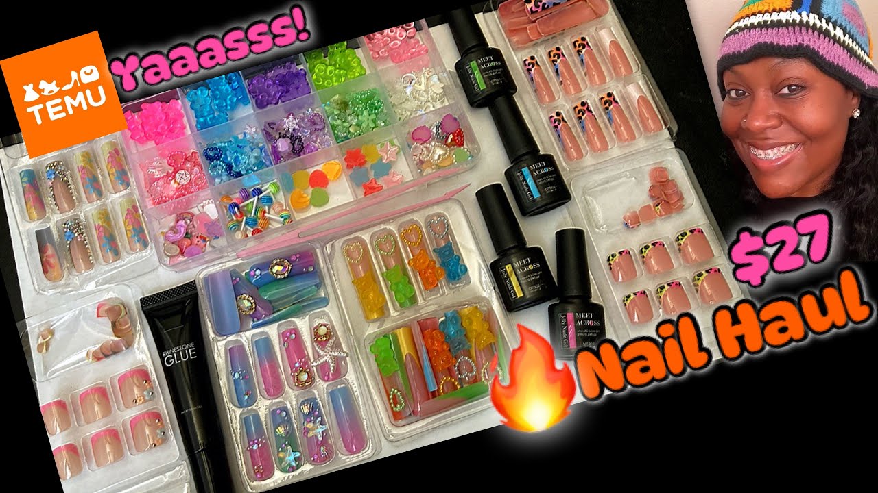 Temu haul 🔥| Get ready for☀️HOT GIRL SUMMER Temu press on nails toe ...