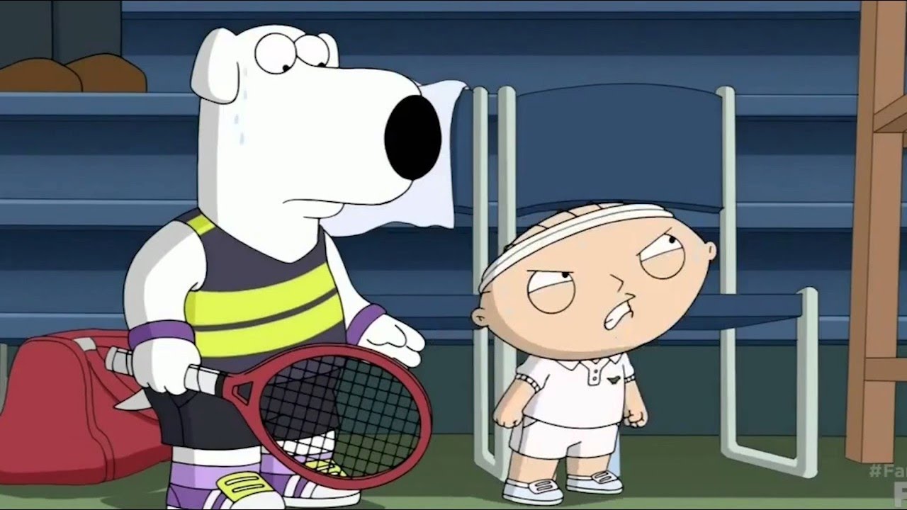 Family guy-stewie screams at tennis - YouTube