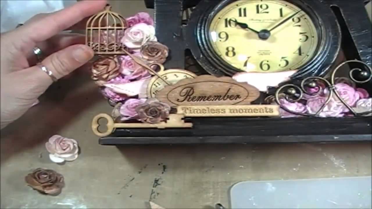 Vintage Shabby Chic Altered Clock start to finish-Linda - YouTube