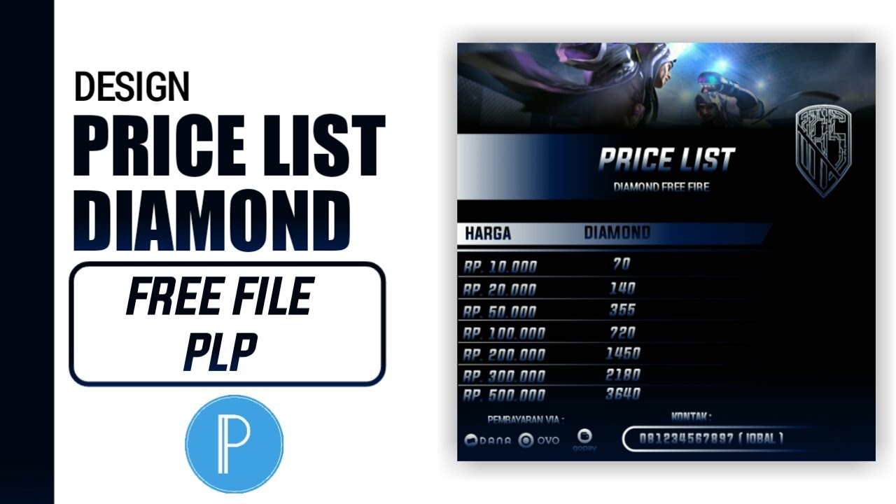 Tutorial Design Price List Diamond FF ML PUBG - YouTube