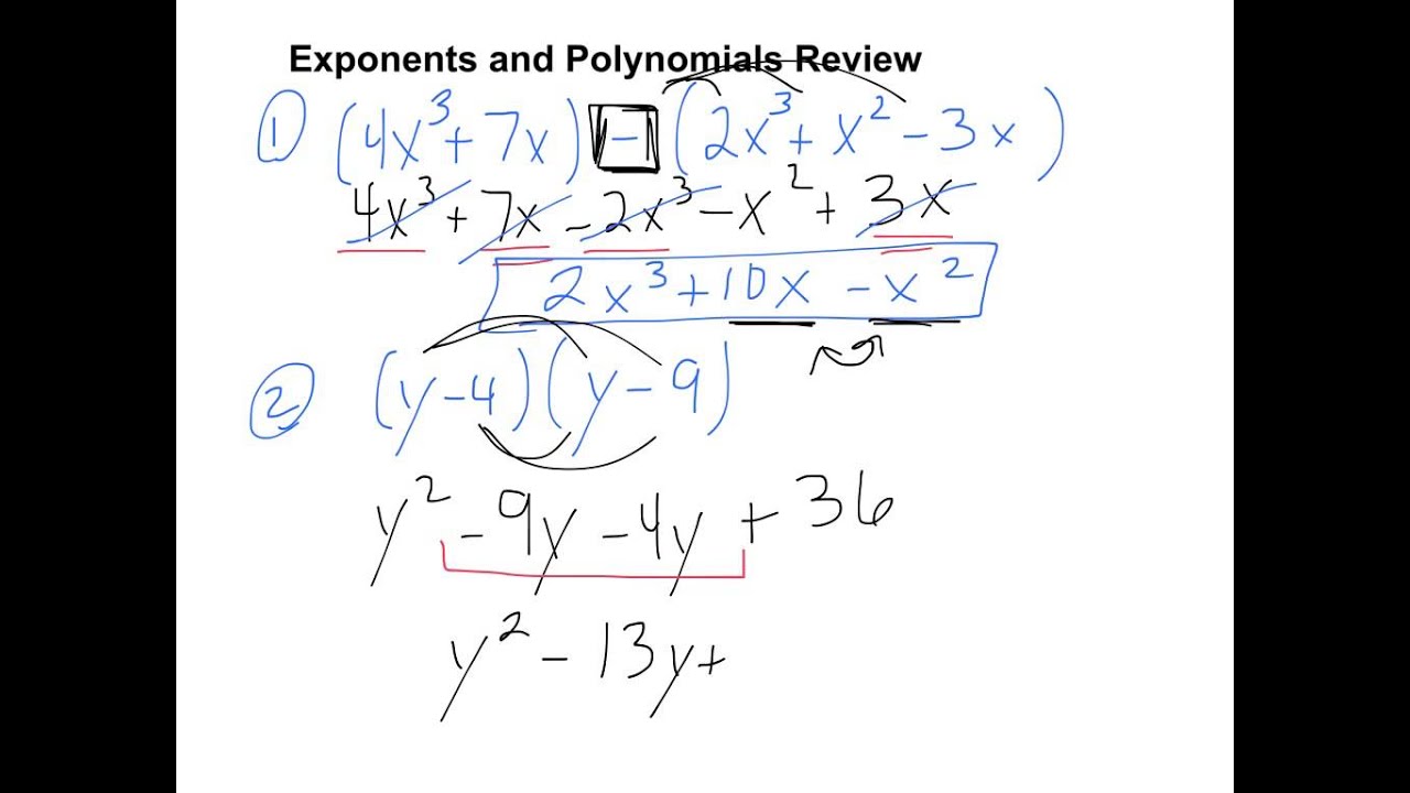 Exponents And Polynomials Review YouTube Exponents And Polynomials Review YouTube