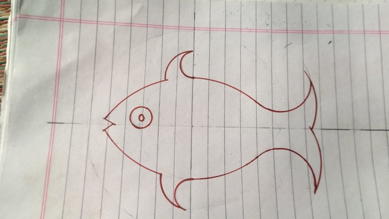How to draw new minus plus fish design in easy way || paper drawing ...