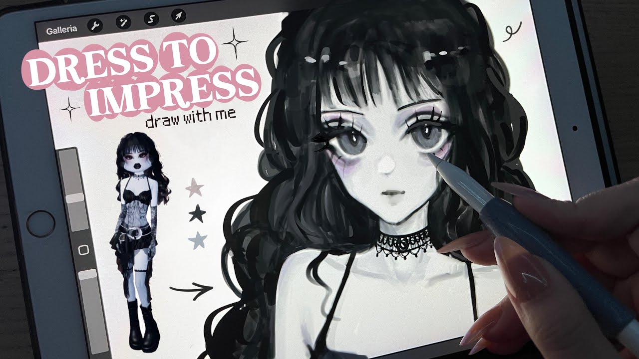 drawing dress to impress girls ⋆౨ৎ˚♡ [ ipad asmr, procreate, draw with ...