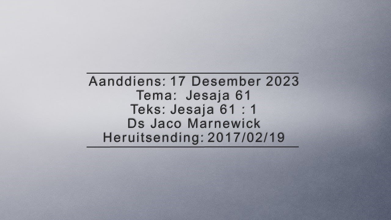 JM 20231217 - Jesaja 61 - YouTube
