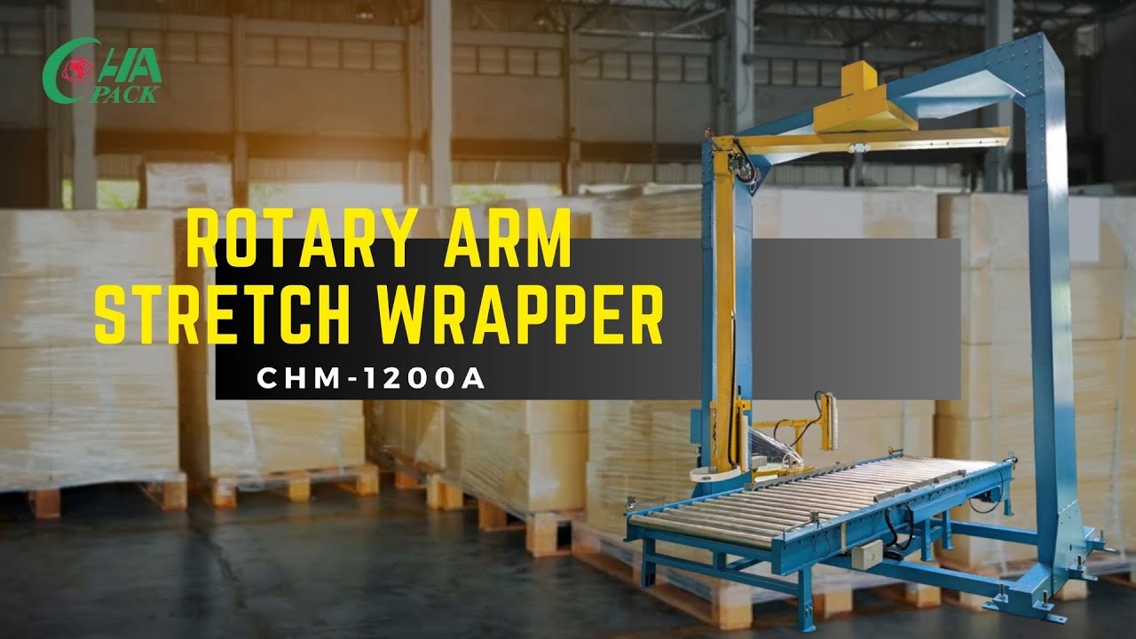 CHW-1200A Automatic Rotary Arm Stretch Wrapper 旋臂式裹膜機 - YouTube