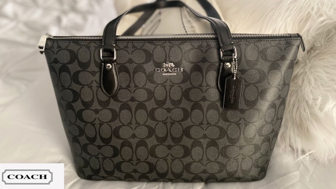 COACH GALLERY TOTE In Signature Canvas | Unboxing • Details - YouTube