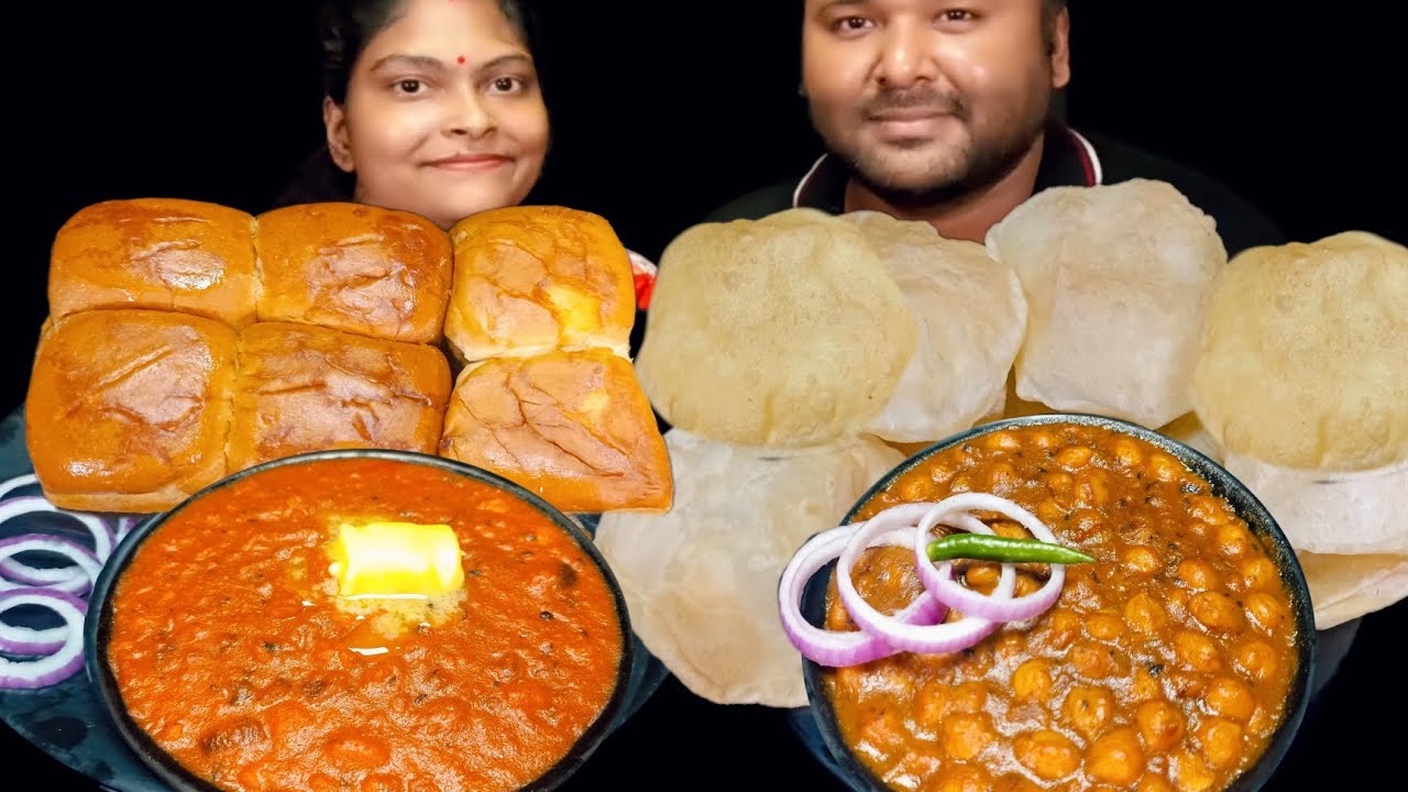 Spicy Chole Bhature vs Pav Bhaji Eating Challenge | Food Challenge ...