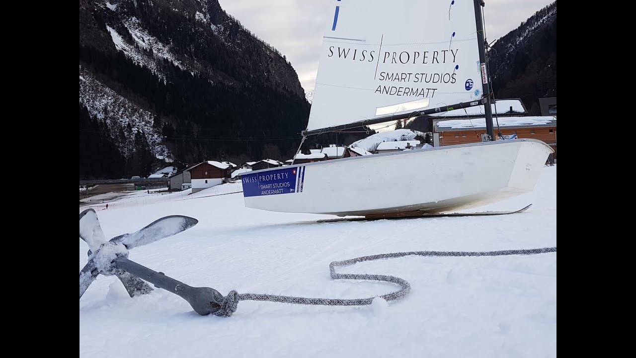 First Optimist sailing on the snow EVER! - YouTube