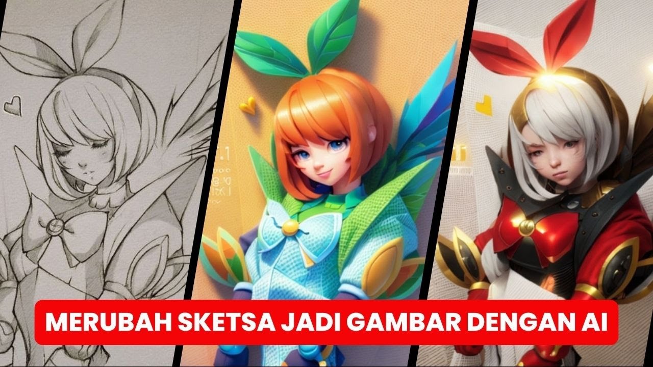 WOW! Gambar Sketsa berubah menjadi gambar anime dan 3D || Belajar AI ...