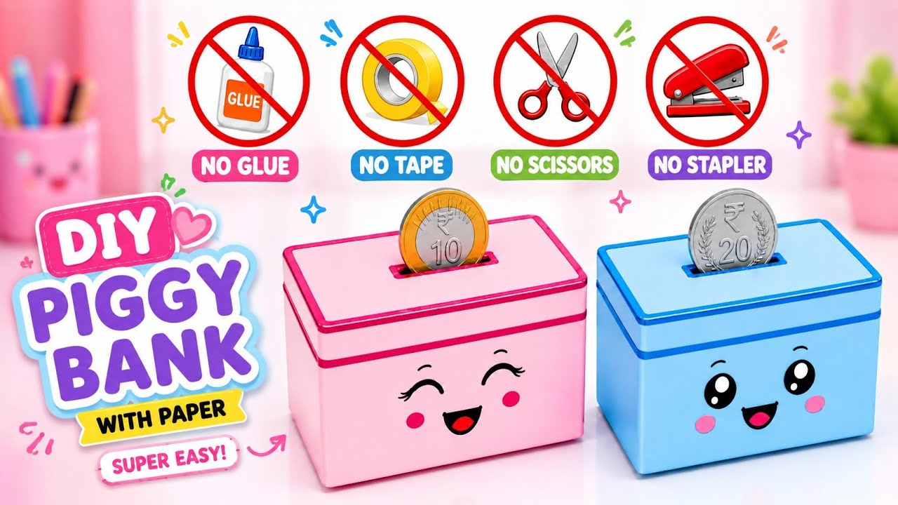 How to Make a Paper Money Bank | Easy DIY PAper Money Box | paper piggy ...