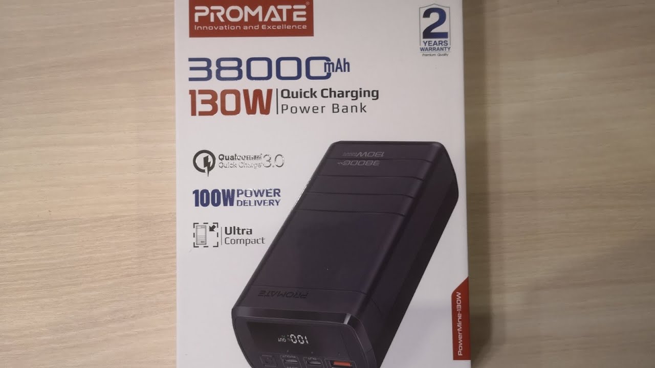PROMATE Power Bank - 130 W, 38000 mAh - YouTube