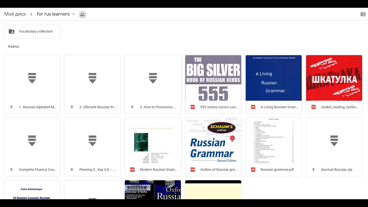 My collection for Russian learners on Google Drive. Russian alphabet ...
