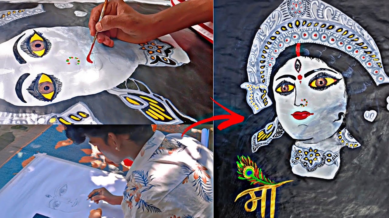 (Navratri Special) Durga Maa Painting🎨 ll Manoj Editor Vlogs - YouTube
