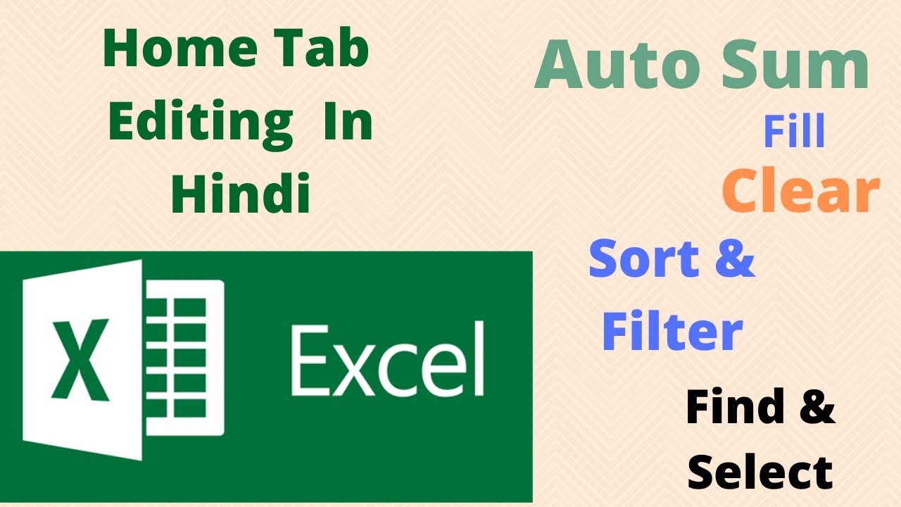 Excel Home Tab Editing ||Part 4|| - YouTube