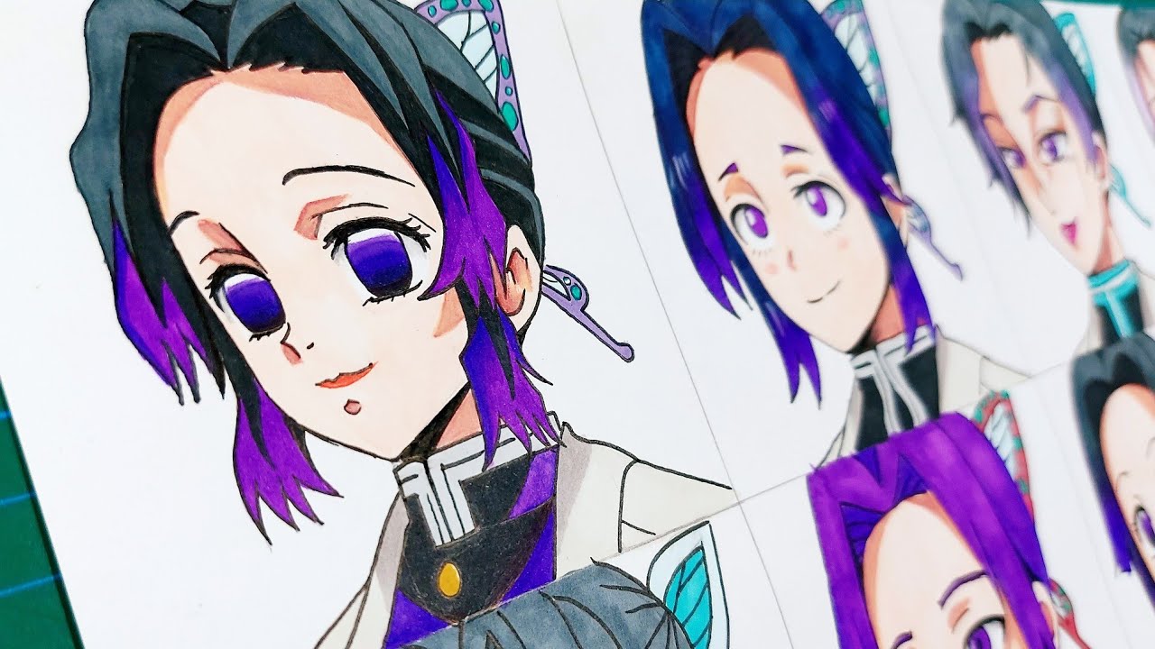 Drawing SHINOBU in different anime styles | Demon Slayer (鬼滅の刃) - YouTube