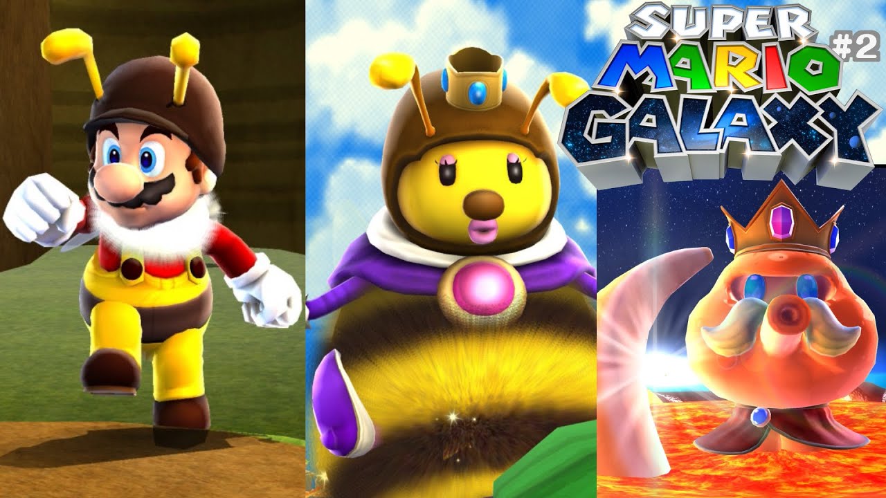 TRANSFORMATION ! Mario abeille et Poulpoboss Super Mario Galaxy - Let's ...