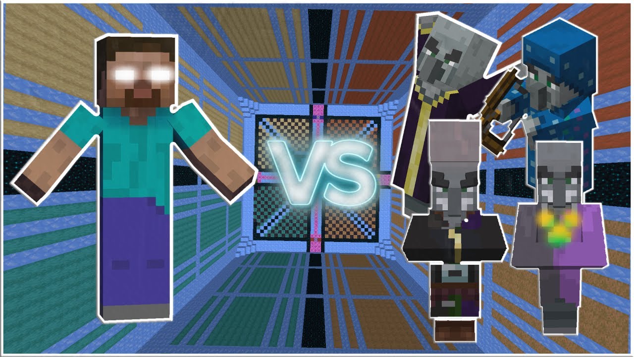 Herobrine vs Magispeller + Spiritcaller + Evoker + Illusioner ...
