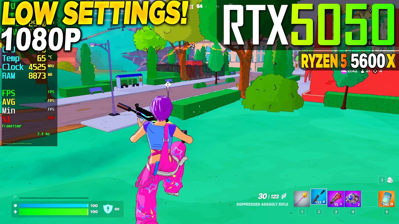 Fortnite The Simpsons RTX 5050 + Ryzen 5 5600x - 1080p Low, New ...