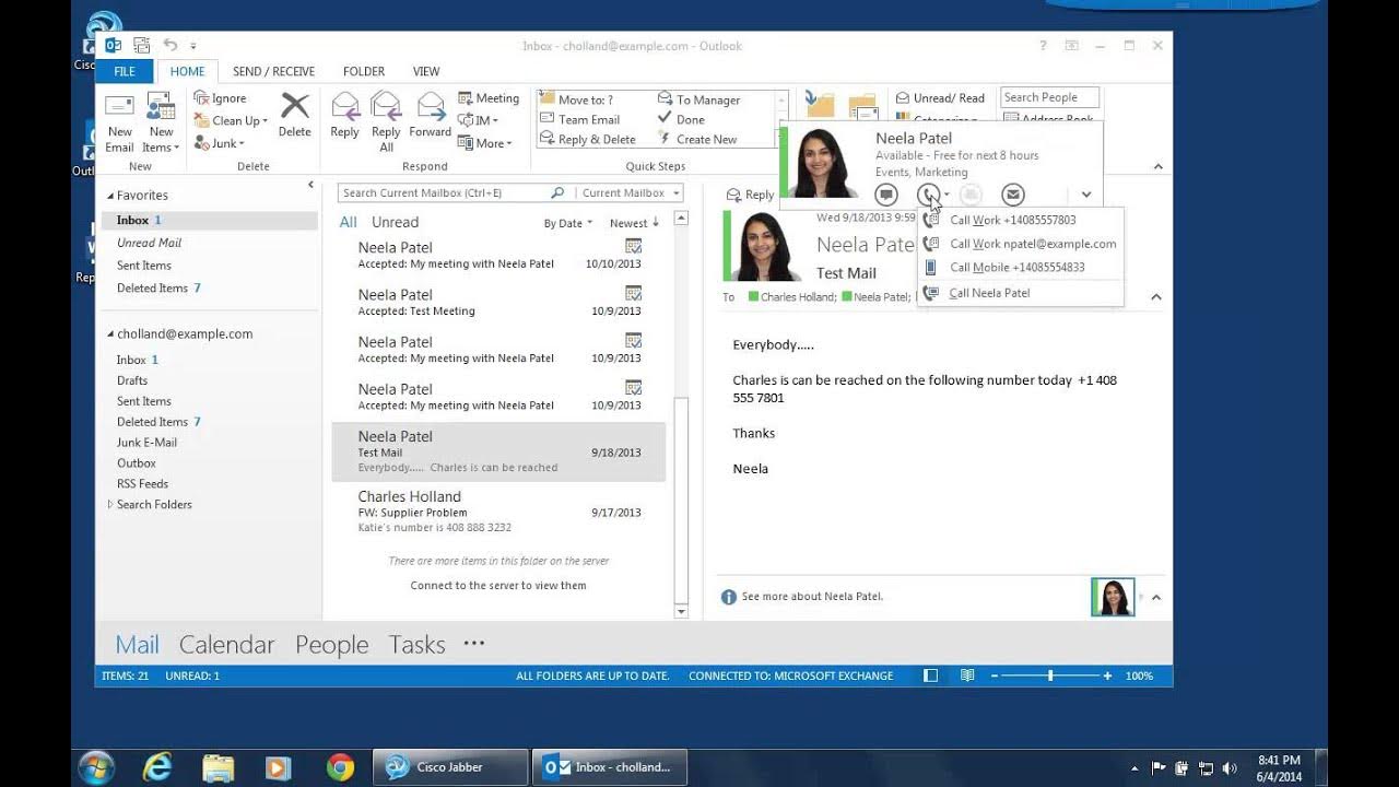 Jabber Windows MS Office Integration - YouTube