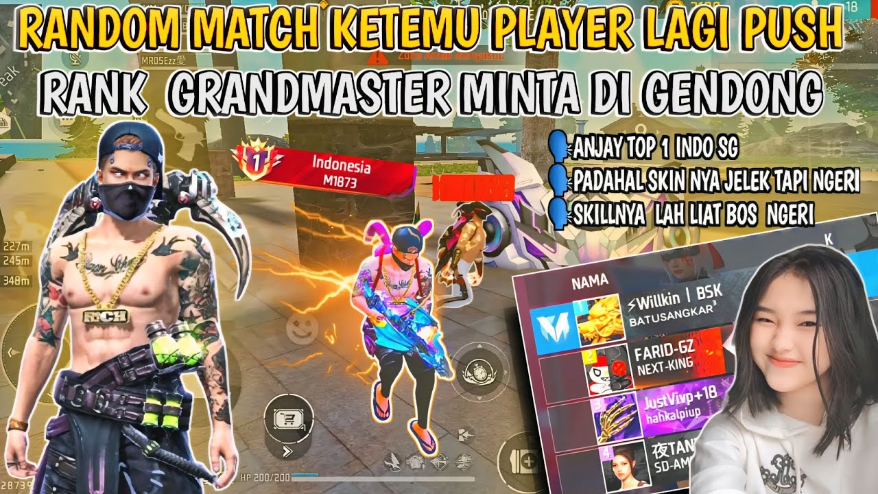MAIN RANDOM MATCH GLOBAL KETEMU PLAYER LAGI PUSH RANK GRANDMASTER MALAH ...