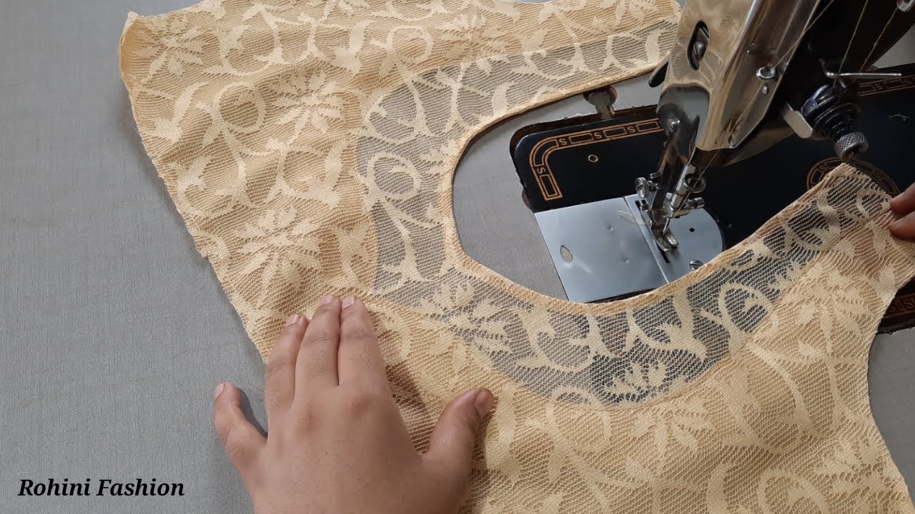 Net Blouse Design Cutting And Stitching Back Neck Youtube