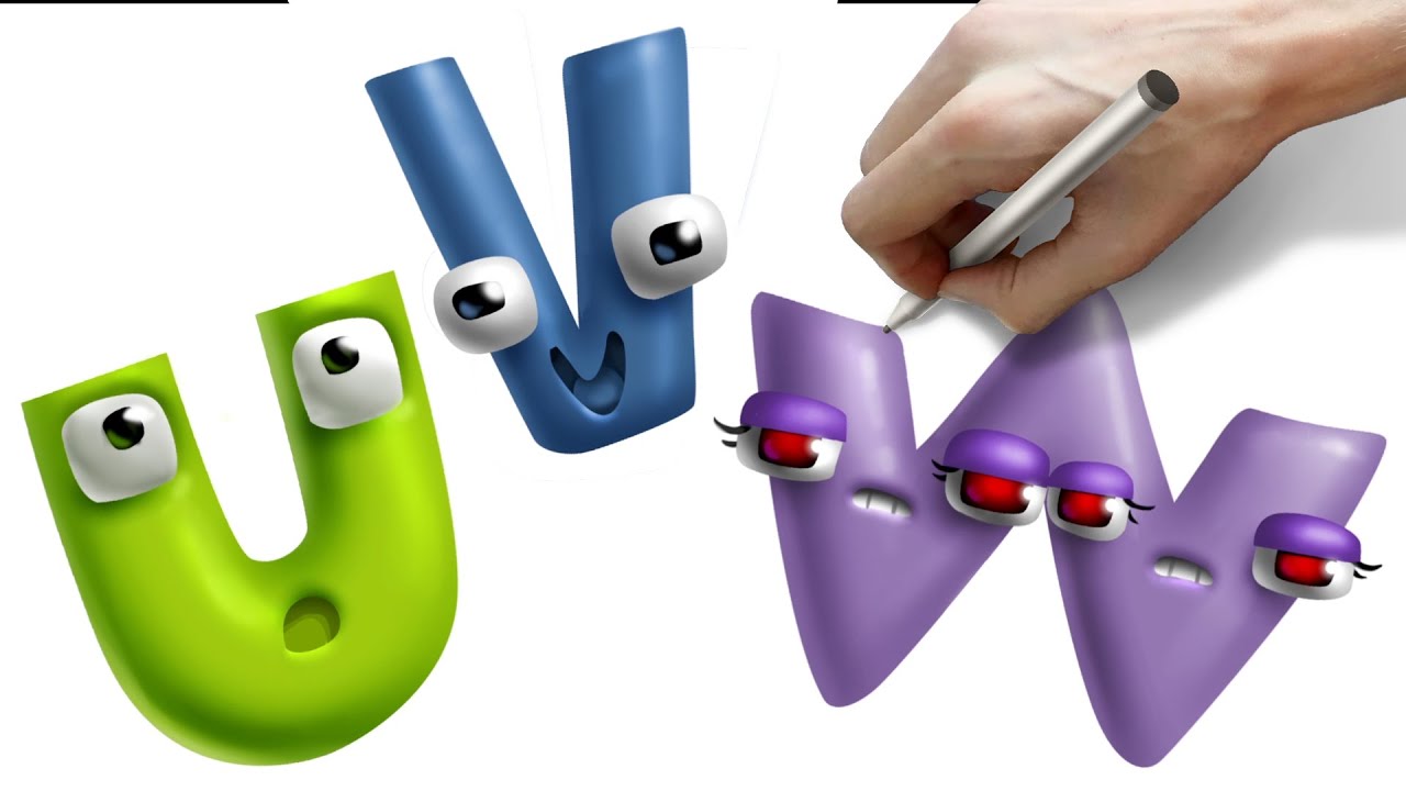How to Draw Alphabet Lore #UVW | Cute Letters U V W Easy Step by Step ...