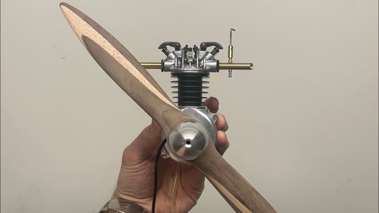 Making a propeller for homemade vintage 4-stroke Rolssi - YouTube