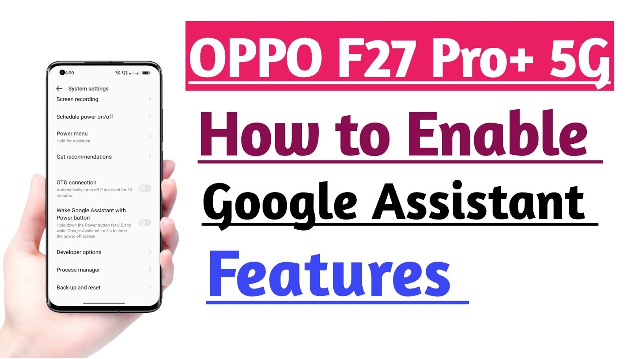 OPPO F27 Pro+ 5G Google Assistant ON Kare | How to Enable Google ...