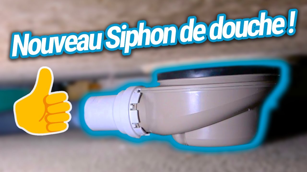 Pose du bac à douche, avec un siphon tout neuf. - YouTube