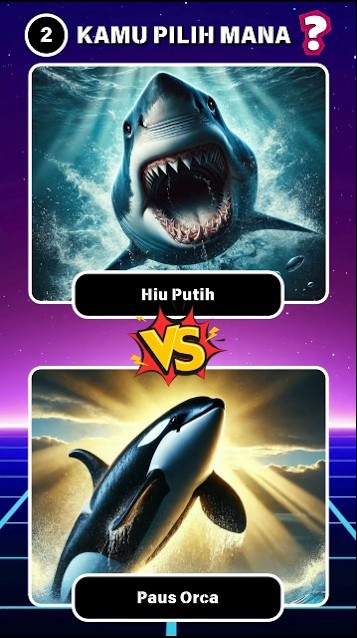 Hiu Putih vs Paus Orca 🦈🆚🐋 #quiz #facts #games #animals - YouTube