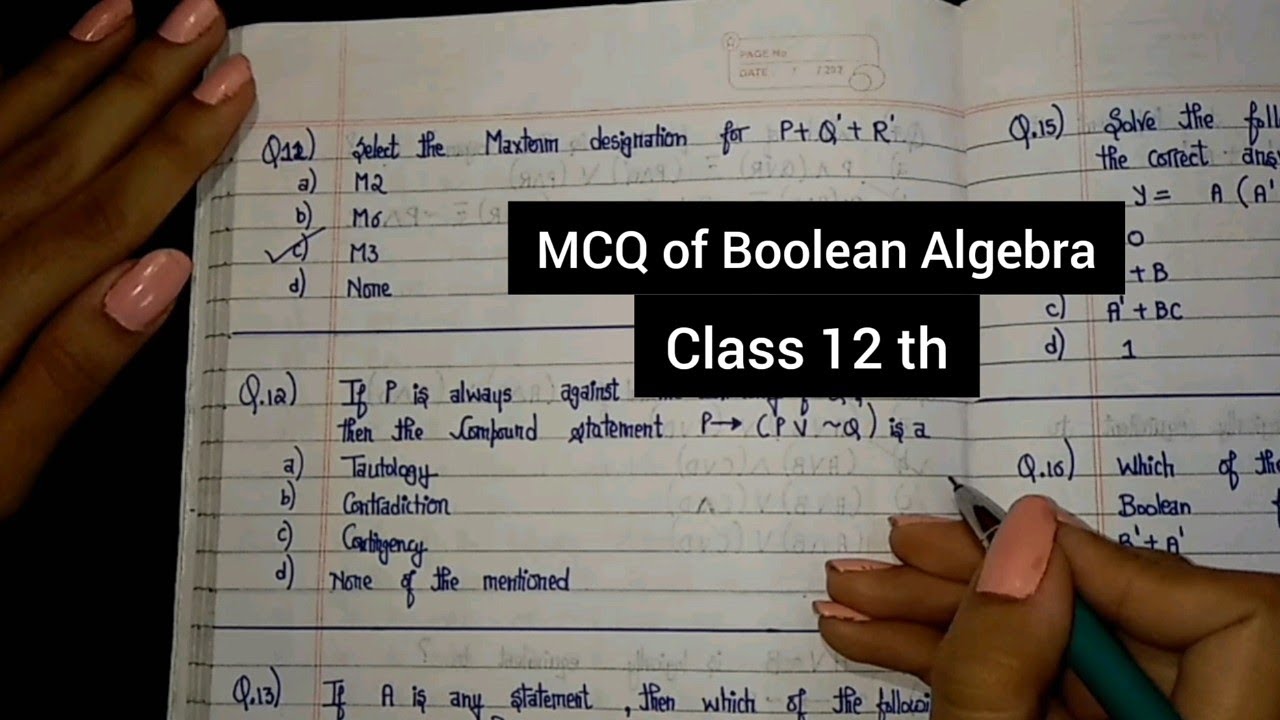 Boolean Algebra MCQ | Class 12 th | ISC | Computer Science | - YouTube