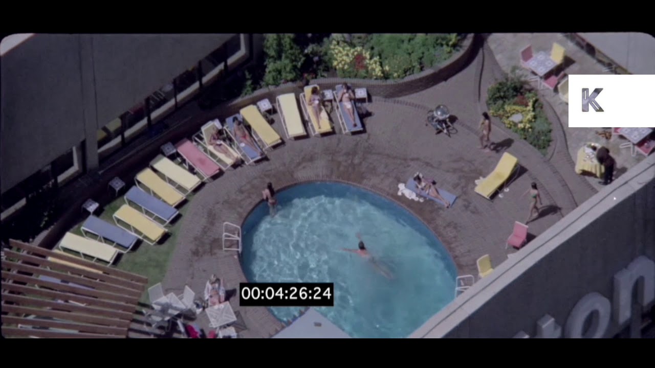 Rooftop Swimming Pool, 1970s Hotel, HD from 35mm - YouTube